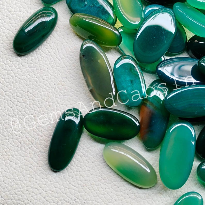 Green Onyx Oval Cabochon, Natural Gemstone for Jewelry Making - Etsy