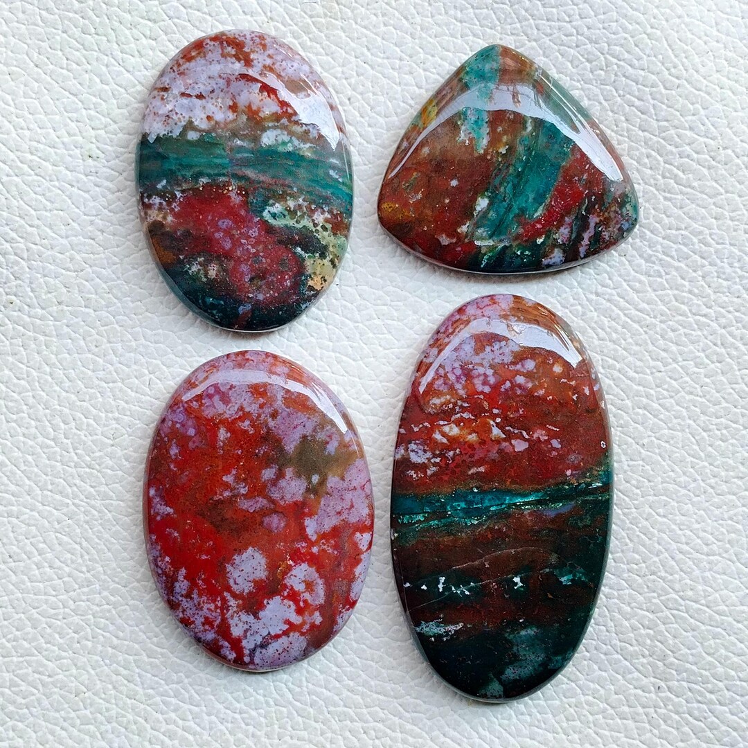 Polished African Bloodstone Cabochon, Jewelry Stone, Flatback - Etsy
