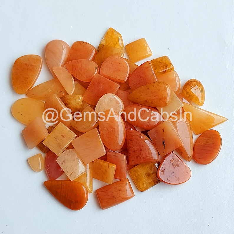 Wholesale Orange Aventurine Cabochon Gemstone Lot, Mixed Shapes & Sizes ...