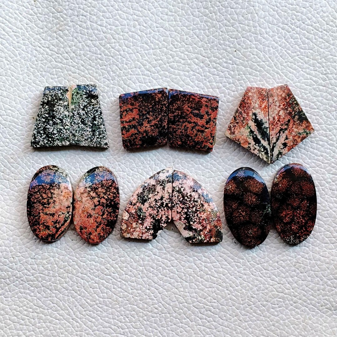 Natural Firecracker Obsidian Pair, Gemstone Matching Pairs for Earring ...