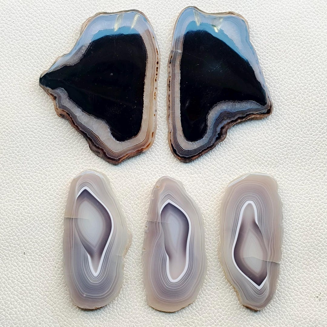 Banded Agate Slice, Polished Geode Slab, Healing Crystal, Home Decor - Etsy