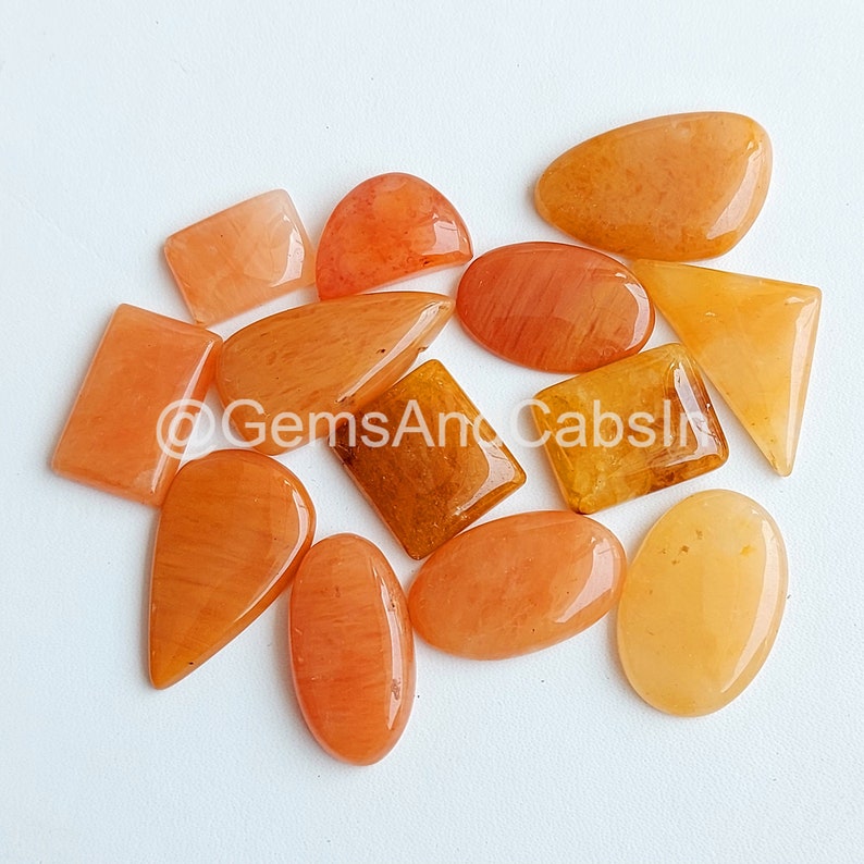 Wholesale Orange Aventurine Cabochon Gemstone Lot, Mixed Shapes & Sizes ...