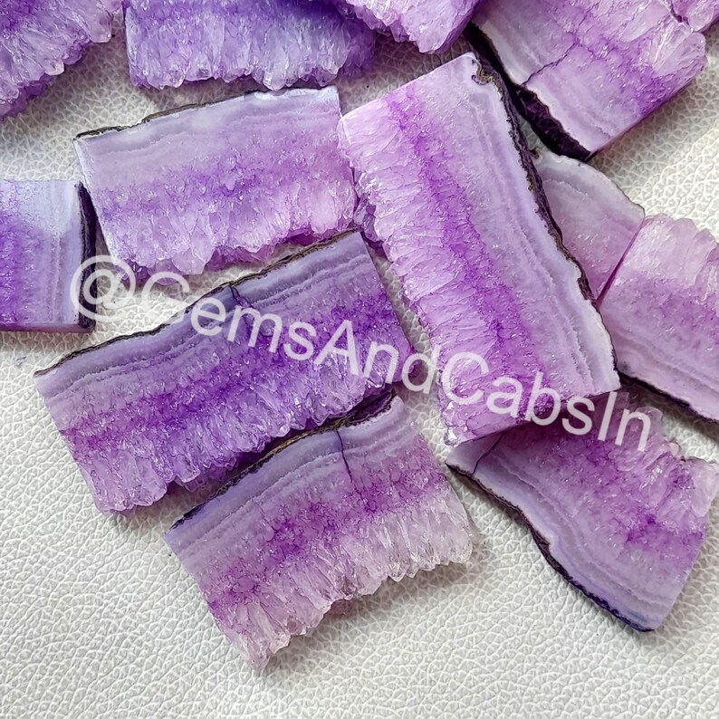 Purple Druzy Agate Crystal Slice, Polished Geode Slab, Wire Wrap Stone ...