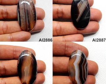 Black Banded Agate Gemstone, Natural Banded Agate Stone, Black Agate ...