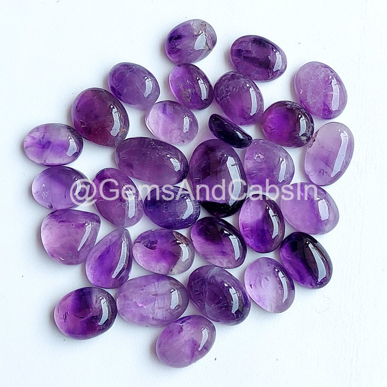 Star Amethyst Mini Cabochon Lot, Jewelry Making Stone (8x12 to 13x18mm ...