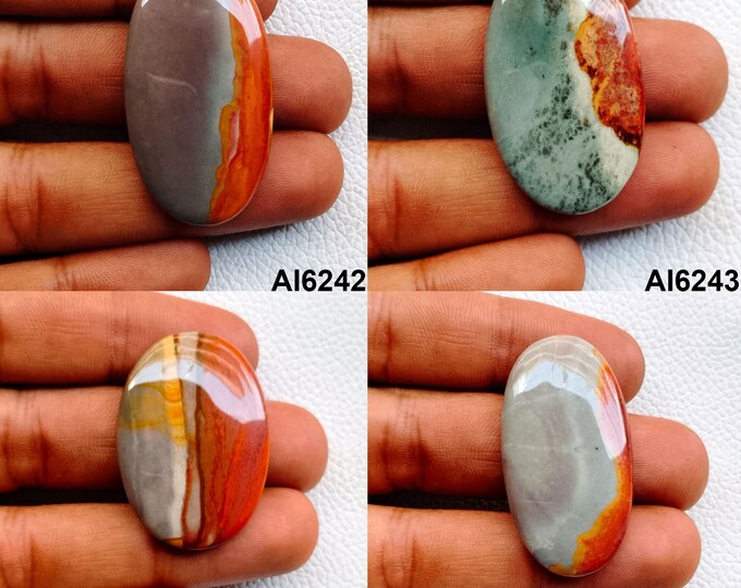 Polychrome Jasper Loose Gemstone, Polychrome Jasper Cabochon, Natural ...