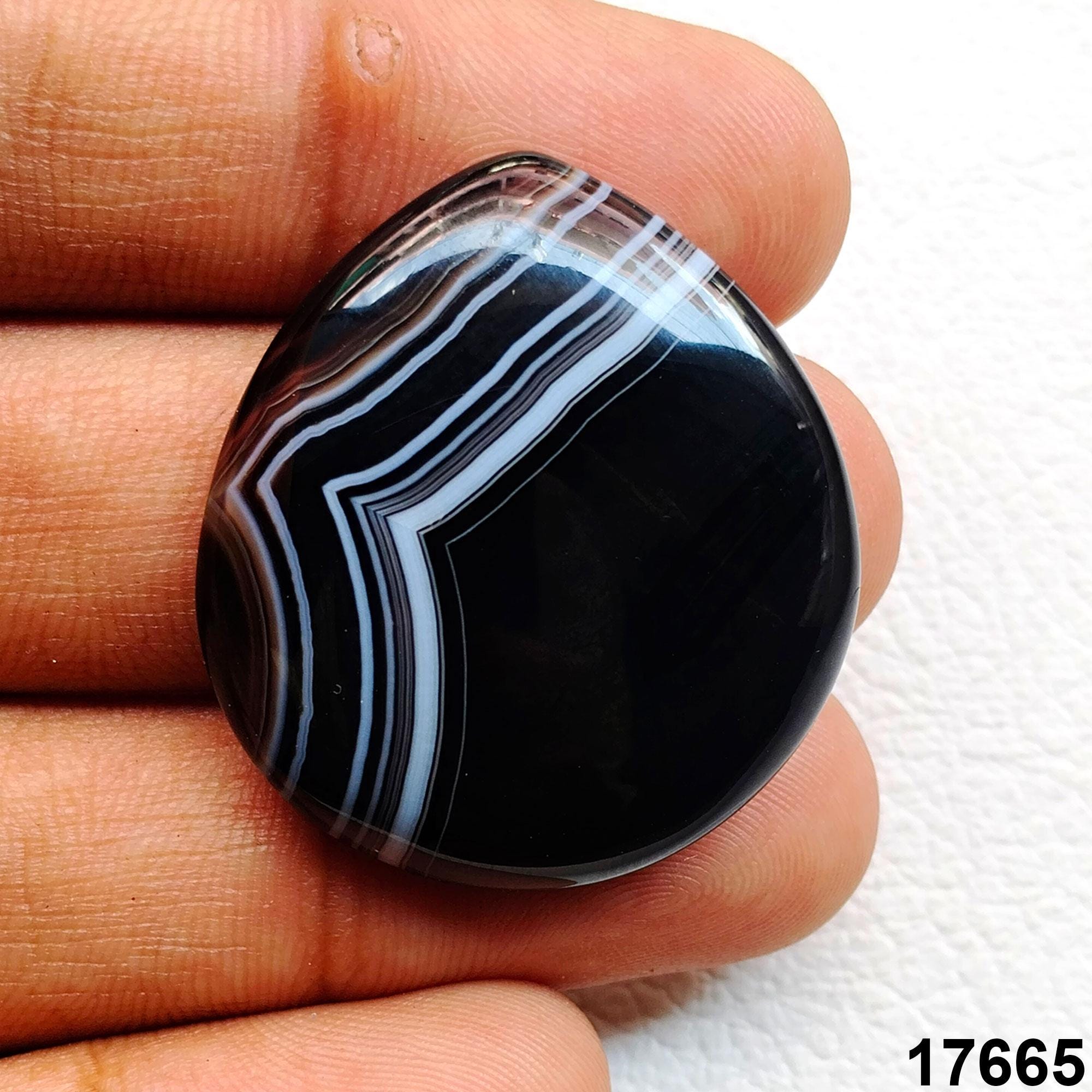 Black Banded Agate Cabochon, AAA Grade Gemstone, Jewelry Stone - Etsy