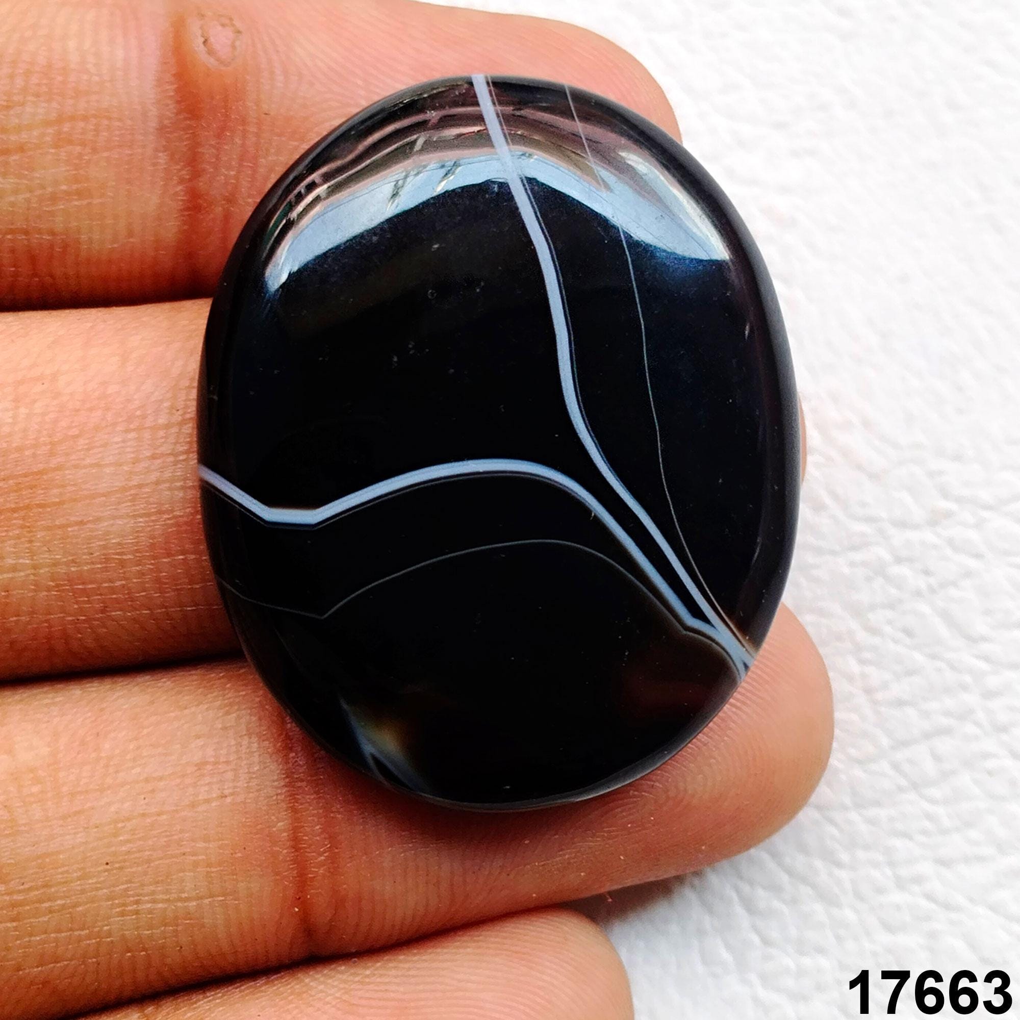 Black Banded Agate Cabochon, AAA Grade Gemstone, Jewelry Stone - Etsy