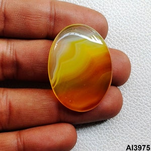 Natural Banded Agate Stone, Yellow Banded Agate Gemstone, Banded Agate ...
