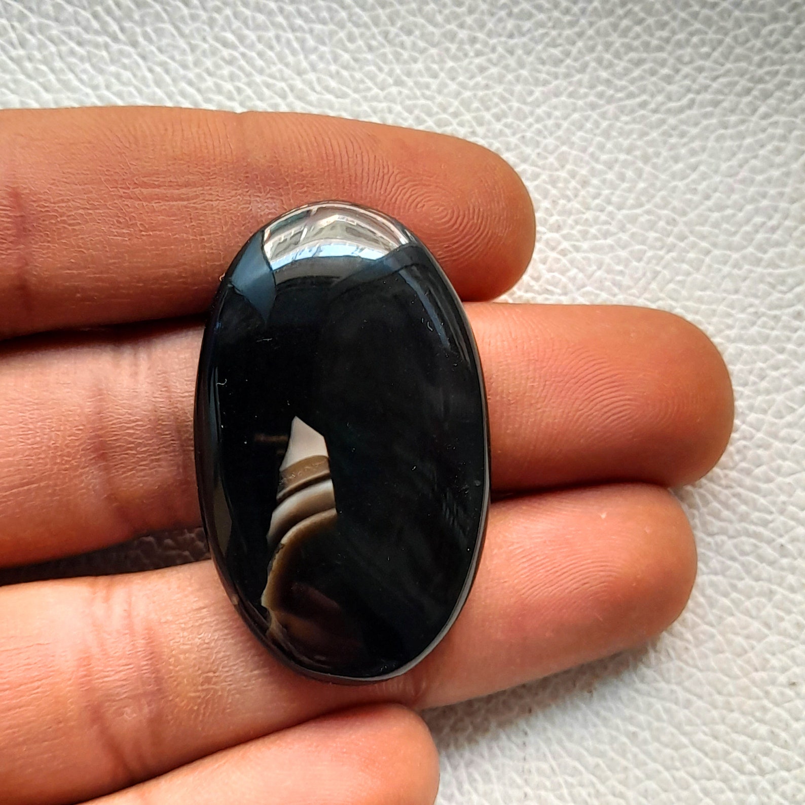 Black Banded Agate Cabochon, AAA Grade Oval Gemstone - Etsy