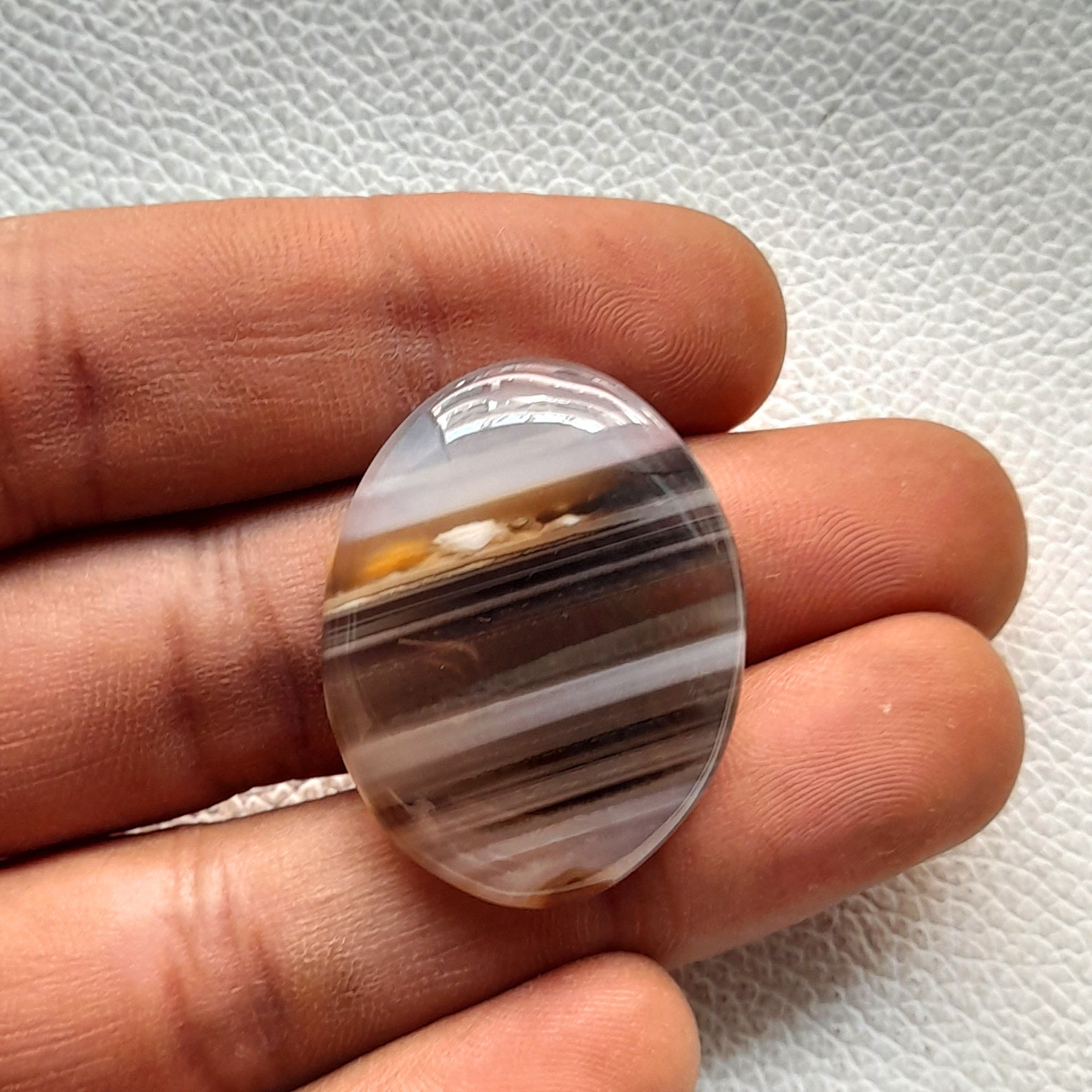 Black Banded Agate Cabochon, AAA Grade Oval Gemstone - Etsy