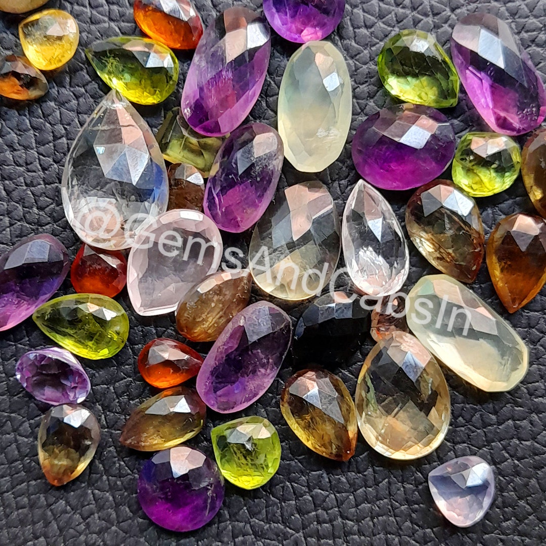 Loose Cut Gemstone, Natural Mixed Semiprecious Gemstones, Multi Color ...