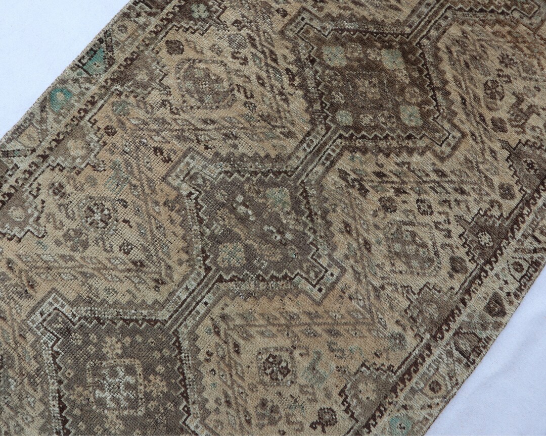 Antique 10 Ft Runner Rug, 3'2x10 Afghan Handmade Wool Runner Rug ...