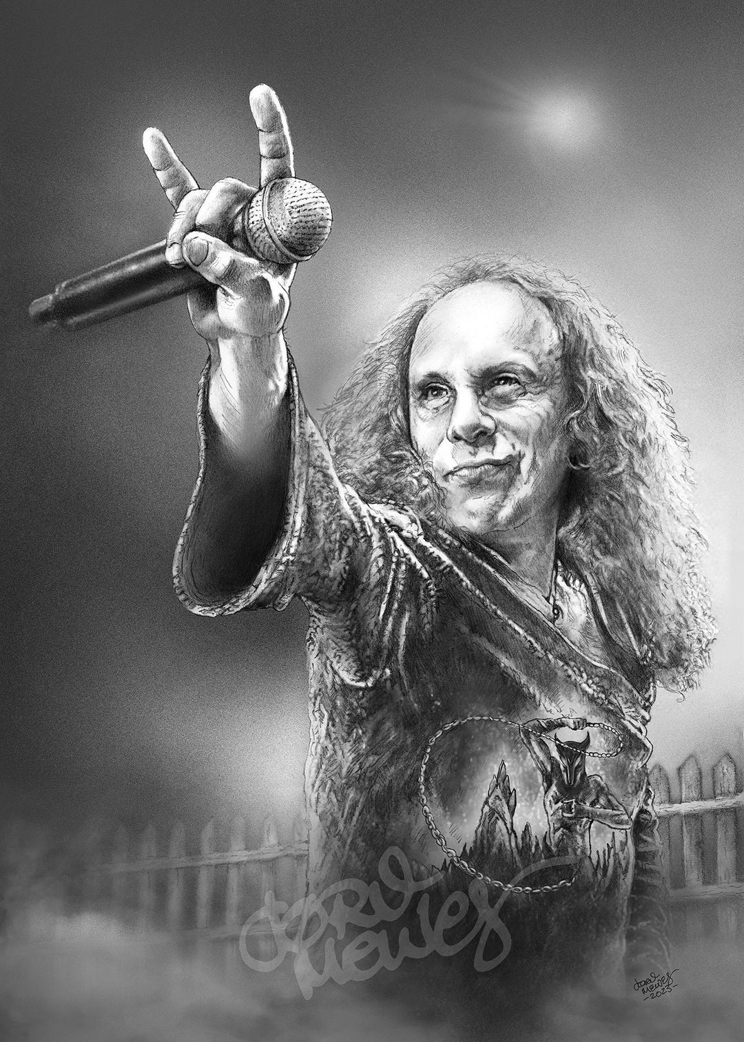 Dio, Ronnie James Dio, Portrait, Drawing, Poster Art, Black Sabbath ...