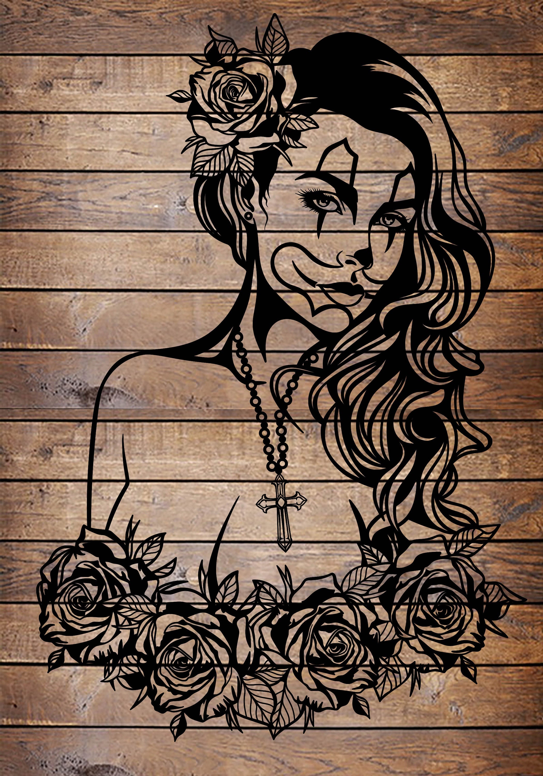 Chicano Rose Drawing