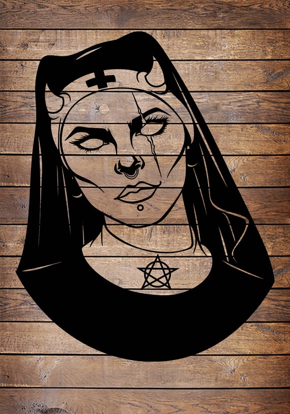 Nun Tattoo Flash