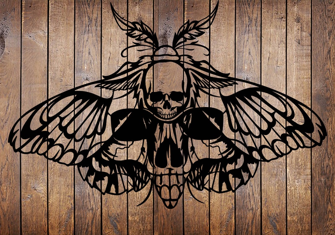 SVG/PNG Gothic Butterfly Skull Tattoo Horror Stencil for Cricut Vinyl ...