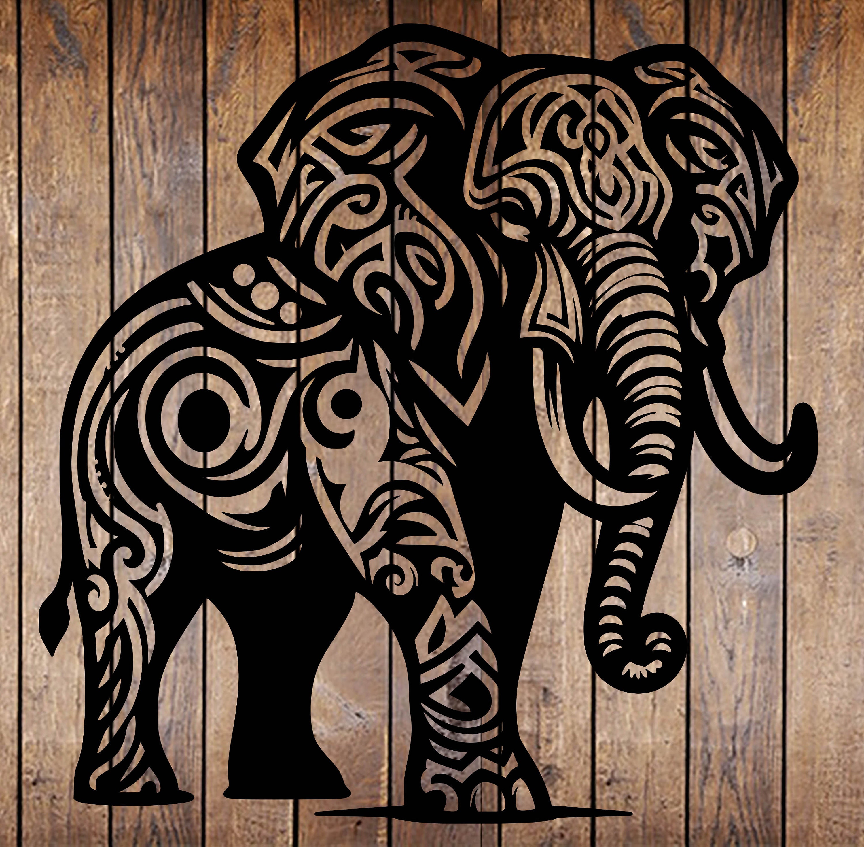 SVG/PNG Beautiful Elephant Tattoo Stencil for Cricut - Vinyl Cutter - Etsy