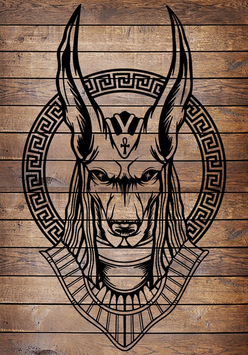 SVG/PNG Cool Anubis Egyptian God of Death Tattoo Horror Stencil for ...