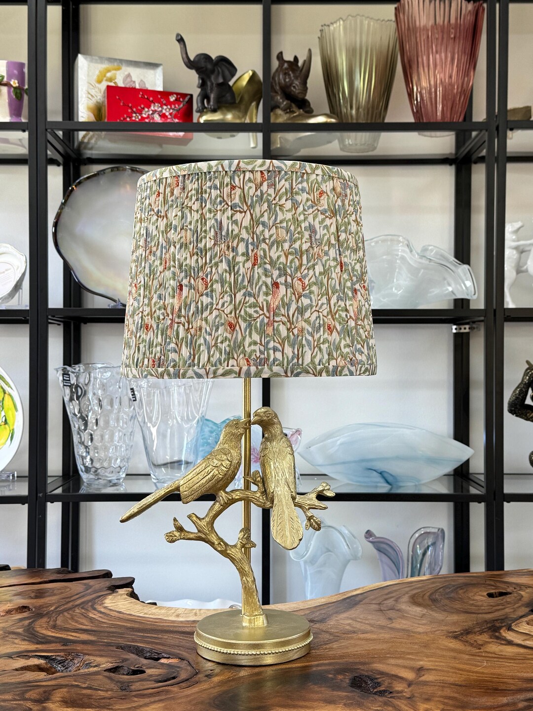 Table Lamp / Table Lamp With Golden Bird / Table Decoration Green ...