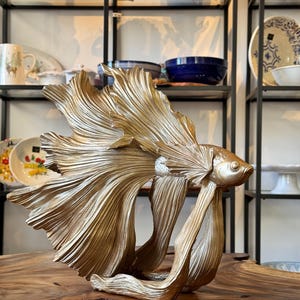 Fish Gold / Fish Figure / Statue / Handmade / Table Decoration ...