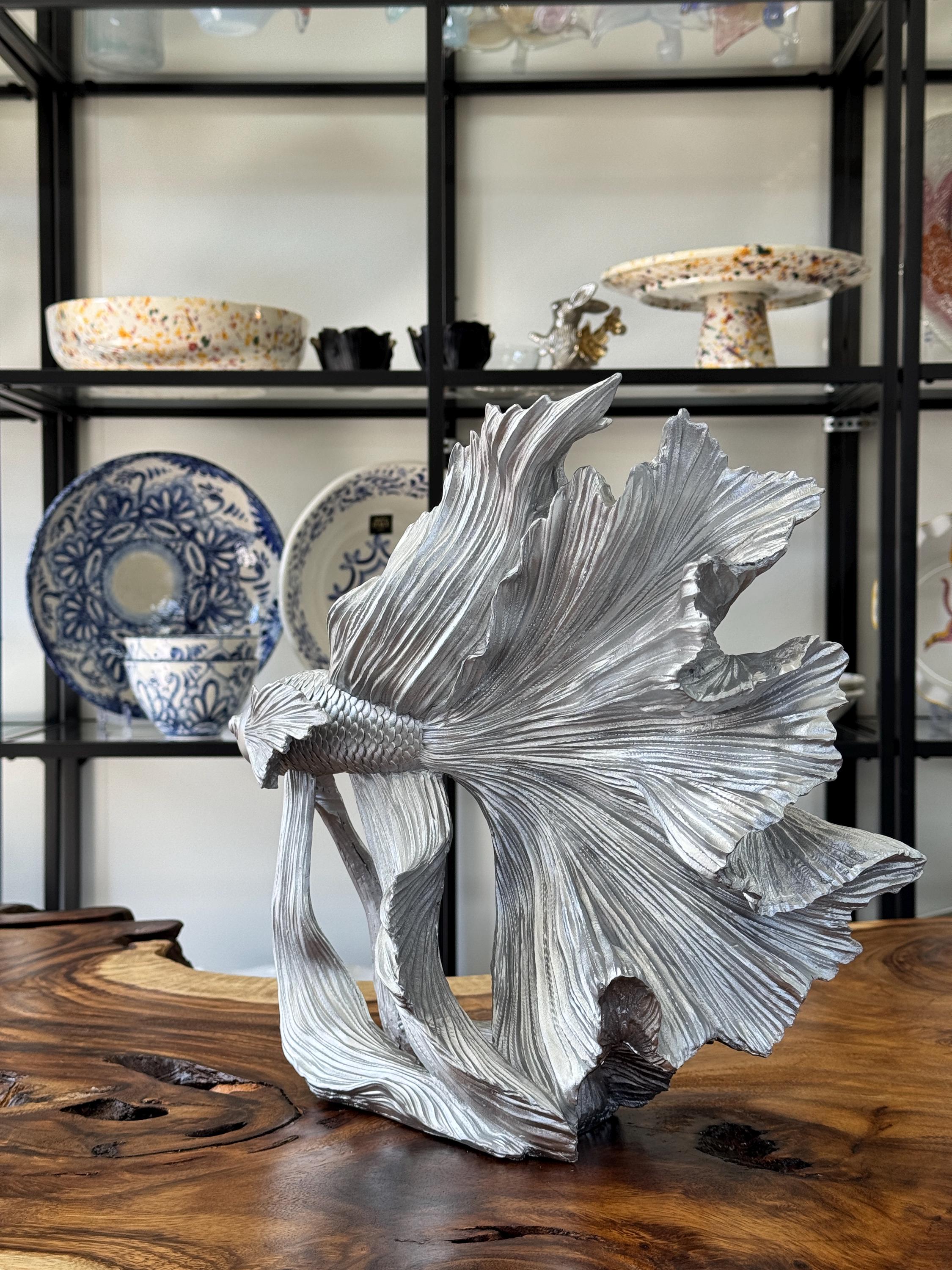 Fish Silver / Fish Figurine / Statue / Handmade / Table Decoration ...