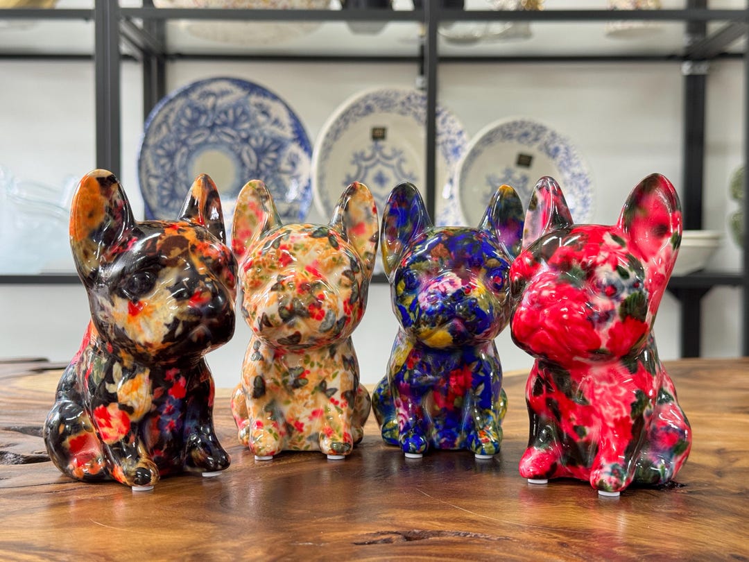 Bulldog Money Box / Set of 4 Bulldogs / Piggy Bank Dog Figure / Animal ...