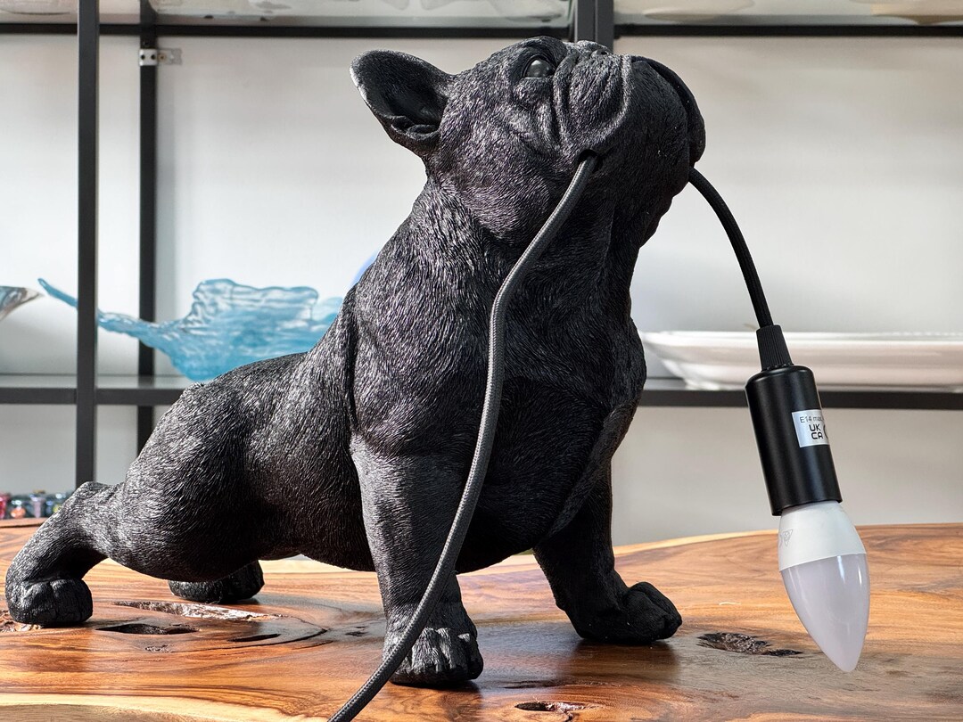 Bulldog Table Lamp / Table Lamp Dog Black / Modern Decoration Style ...