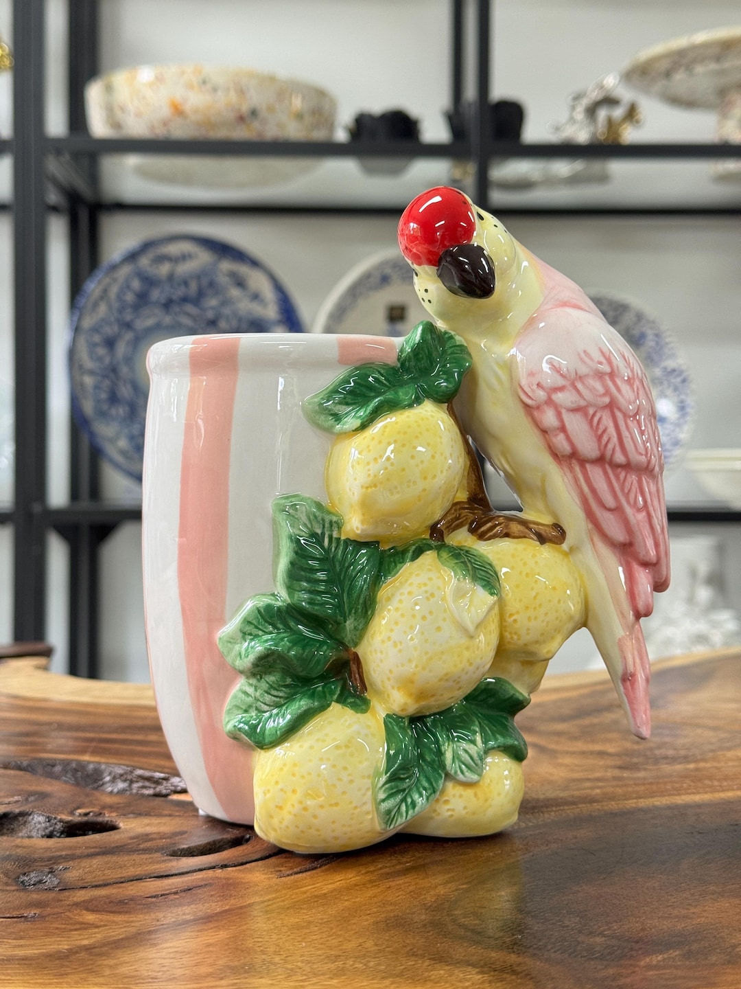 Flowerpot / Planter With Lemons / Parrot / Handmade Ceramic / Home ...
