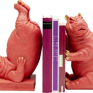 Hippopotamus Bookends / Hippo Book Holder Pink / 2 Piece Set / Statue ...
