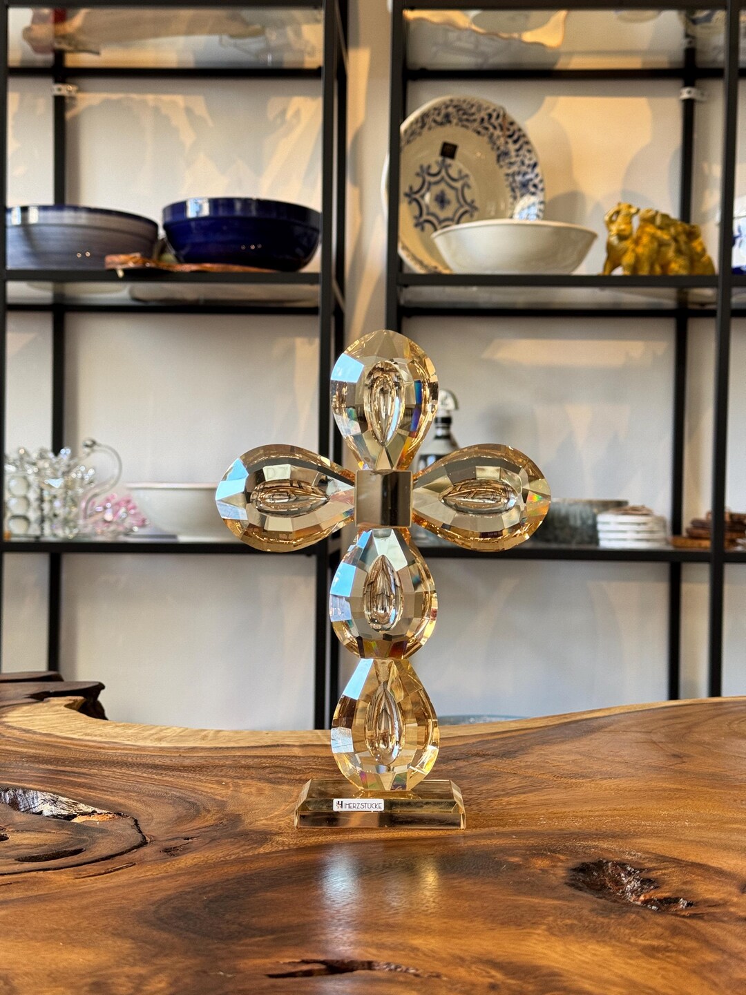 Cross Figure / Crystal Cross Gold / Glass Cross / Crystal Glass ...
