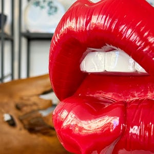 Lips Statue / Figure Red Lips / Modern Sculpture / Decor / Table ...