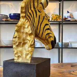 Zebra Statue / Zebra Head Gold / Animal Decoration / Animal Figure ...