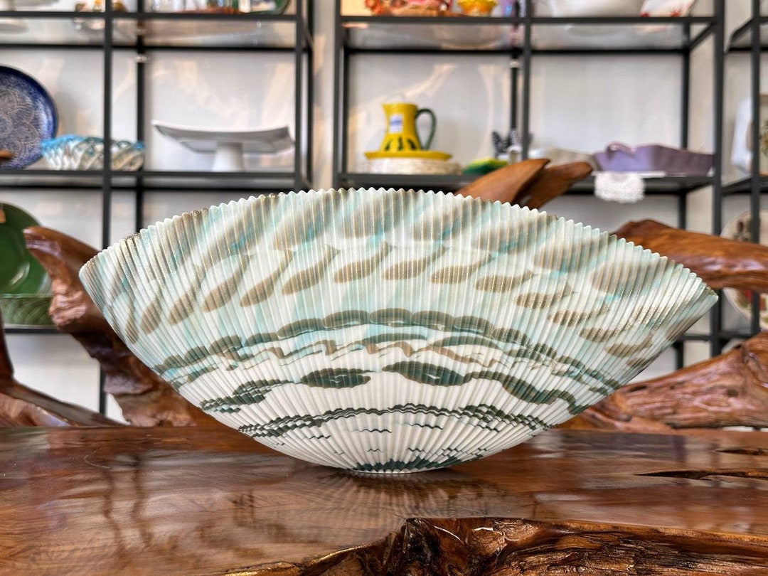 Bowl / Large Shell Shaped Bowl / Seashell / Glass Bowl / Handmade From ...