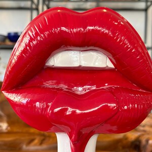 Lips Statue / Figure Red Lips / Modern Sculpture / Decor / Table ...