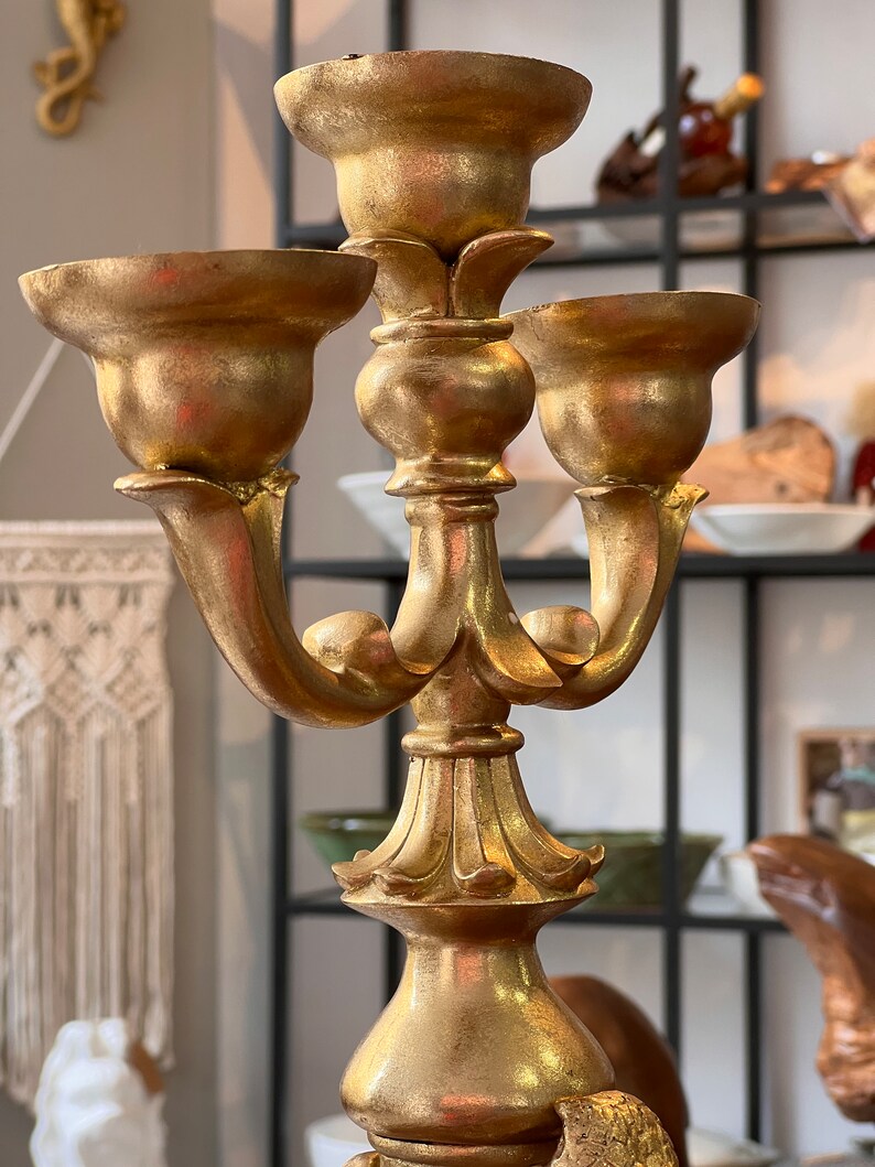 Candlestick / Candlestick Crocodile Figure / Statue Gold / - Etsy