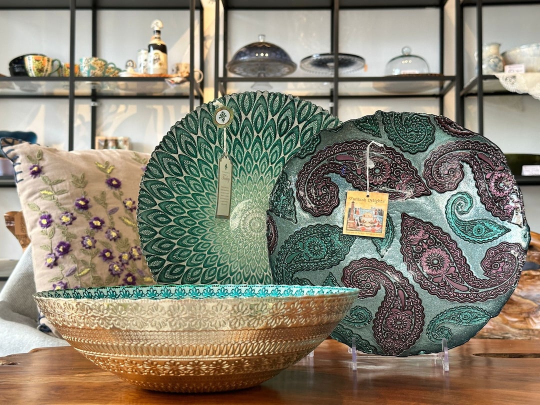 Bowl / Fruit Bowl / Handmade Glass/ Decorative Trays / Decoration With ...