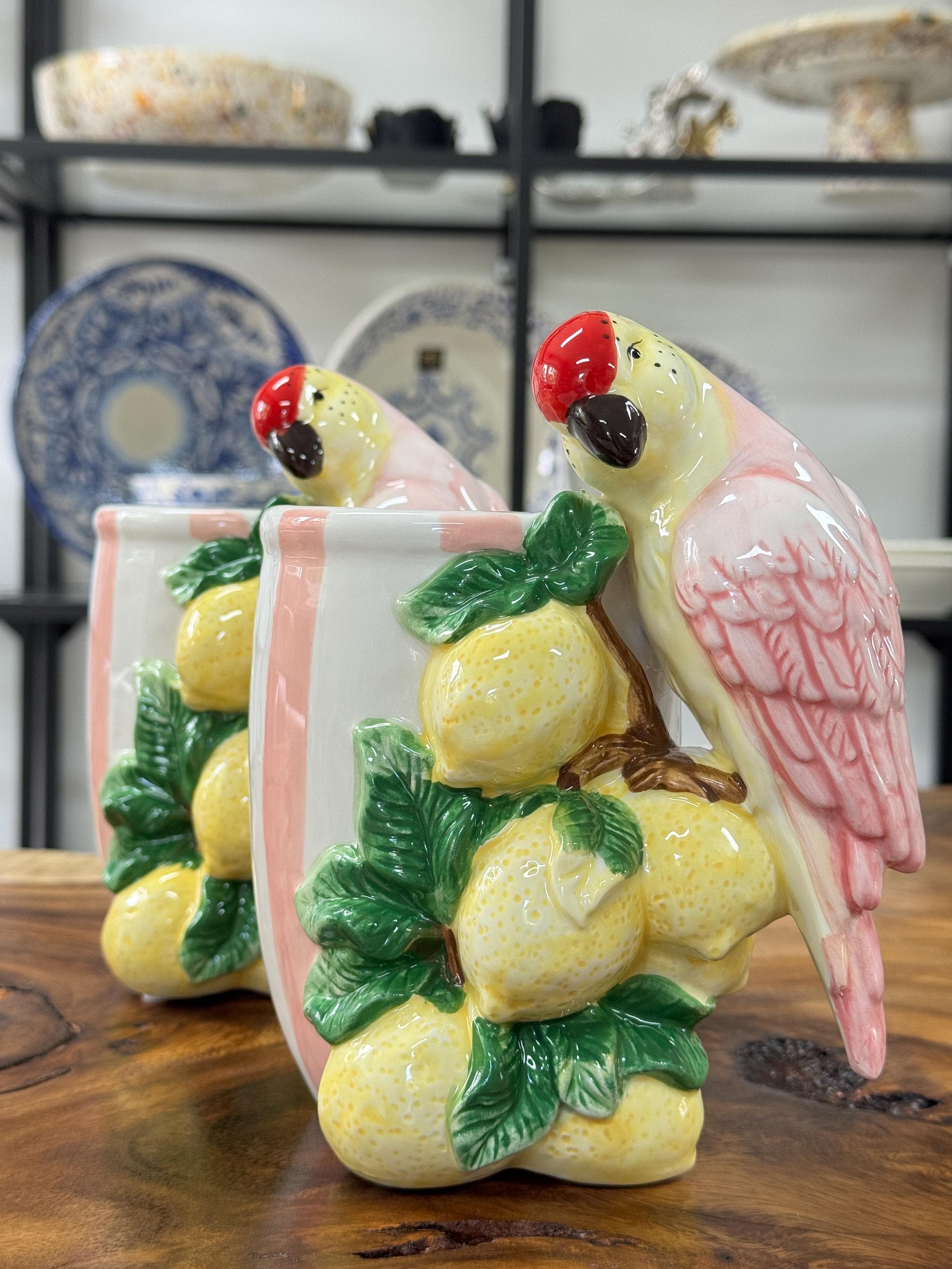 Flowerpot / Planter With Lemons / Parrot / Handmade Ceramic / Home ...