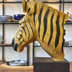 Zebra Statue / Zebra Head Gold / Animal Decoration / Animal Figure ...