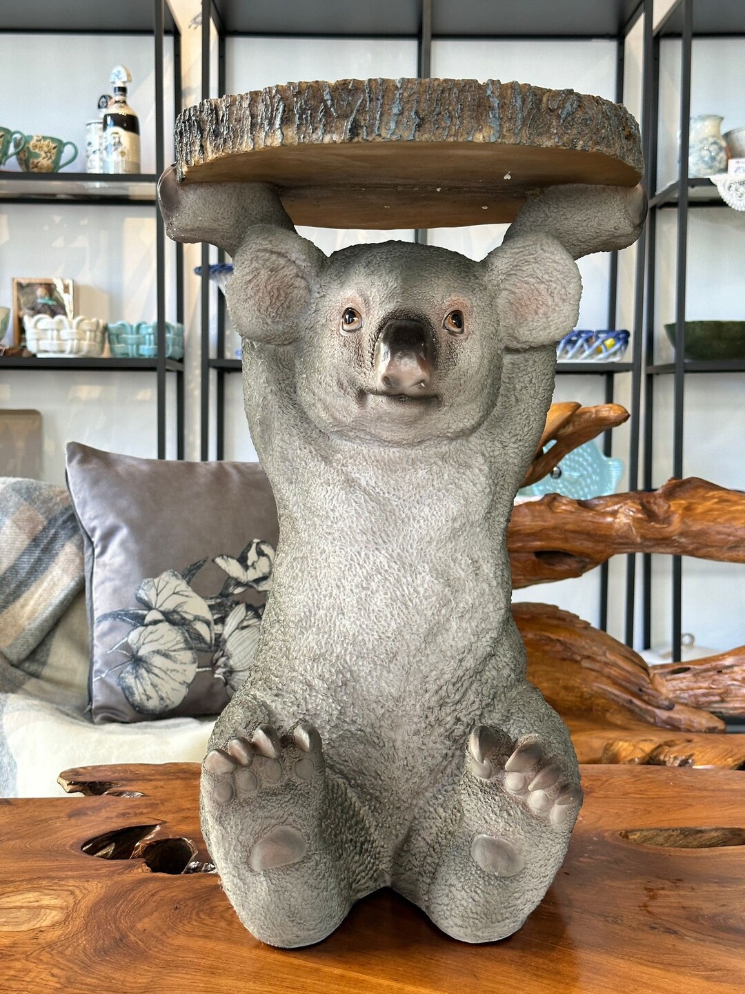 Side Table / Table / Koala Figure, Statue / Animal Koala Gray ...