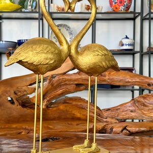Flamingo Sculpture / Golden Flamingo Figure / Decoration Bird / Home ...