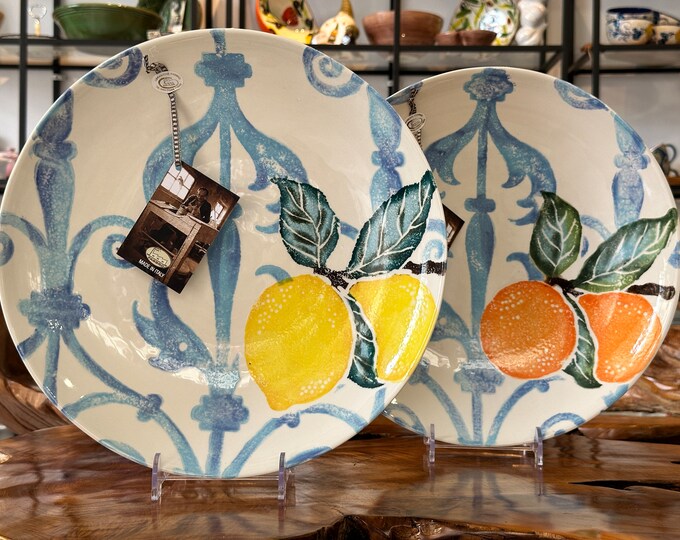 Bowl / Ceramic Bowl With Lemon Pattern / Ceramic Plate With Lemon ...