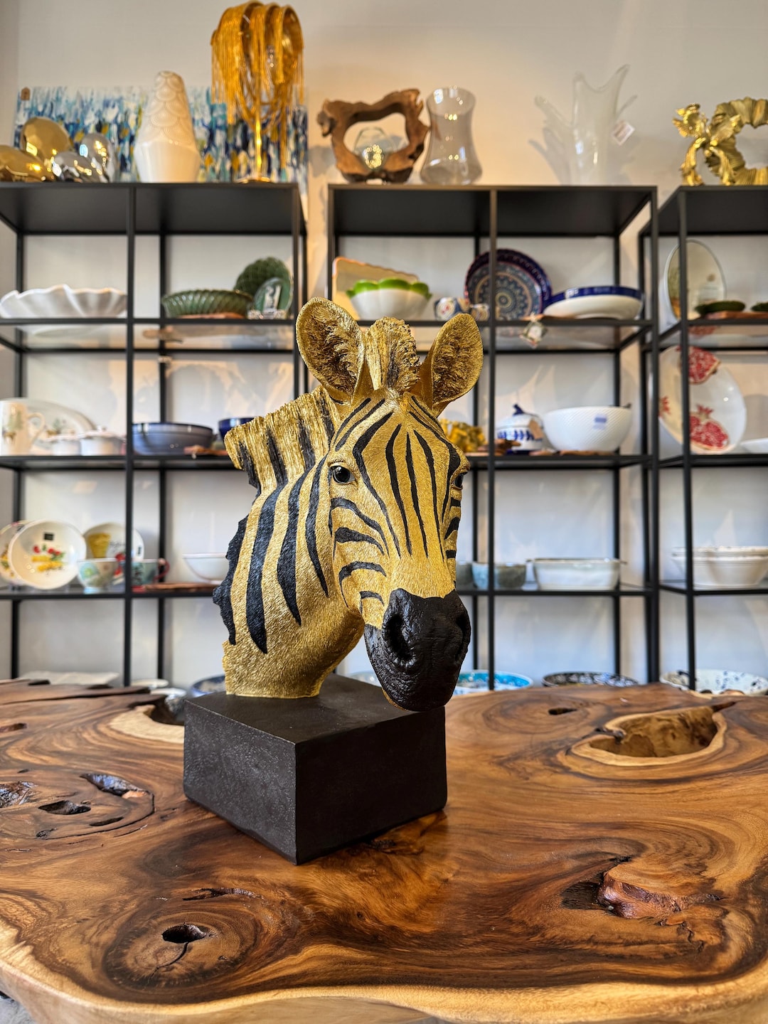 Zebra Statue / Zebra Head Gold / Animal Decoration / Animal Figure ...