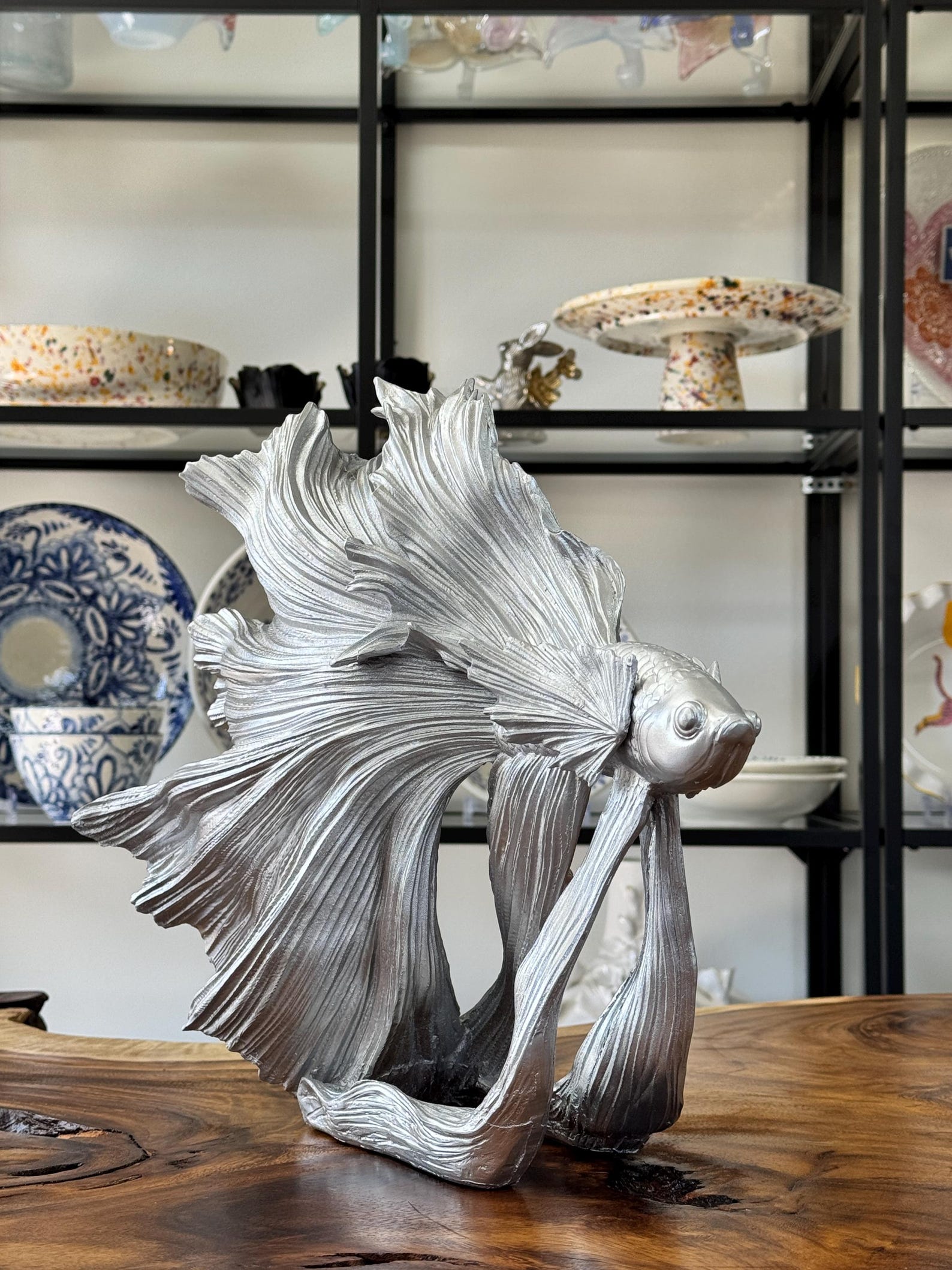 Fish Silver / Fish Figurine / Statue / Handmade / Table Decoration ...