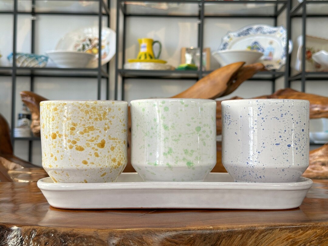 Planter / Flower Pot Set of 3 / Ceramic Pot / Decoration / Table ...