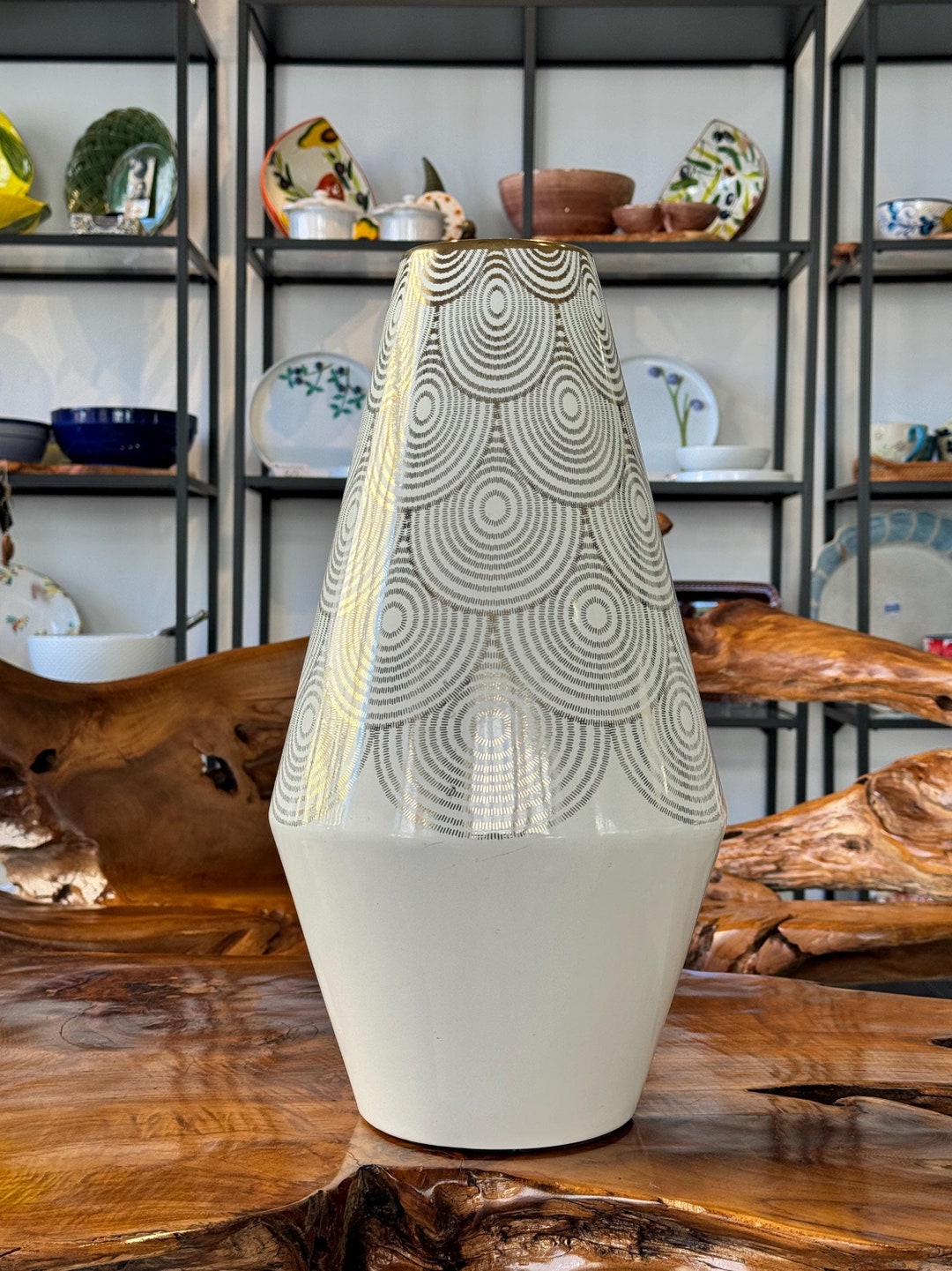 Vase / Flower Vase With Gold Pattern / Ceramic Vase / Handmade Ceramic ...