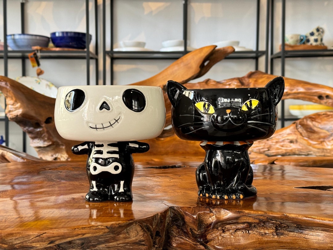 Skeleton Bowl / Halloween Decorations / Candy Bowl Cat / Skeleton ...