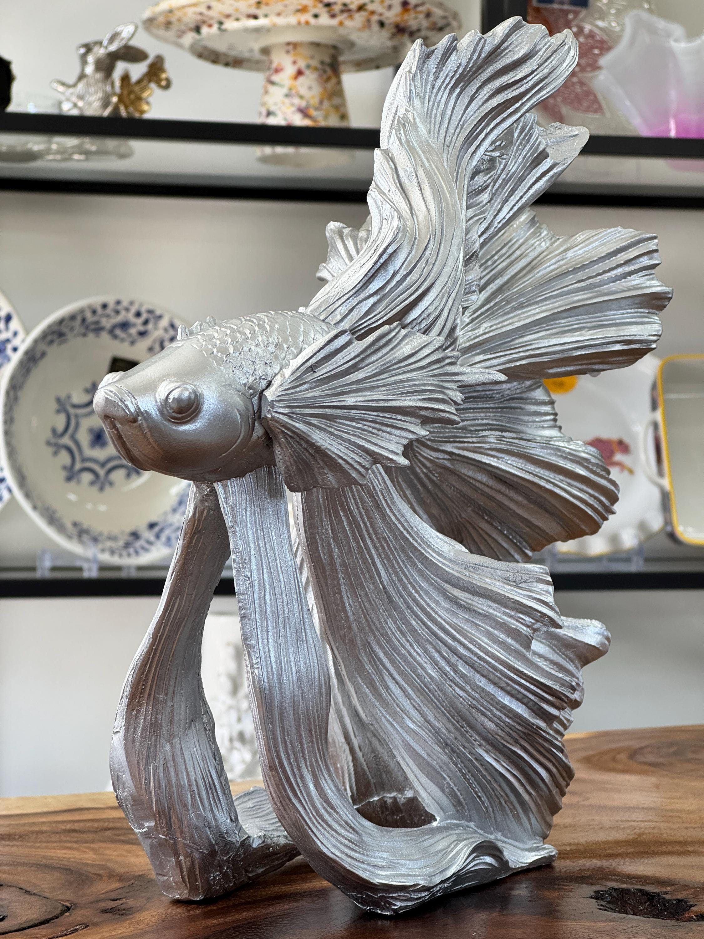 Fish Silver / Fish Figurine / Statue / Handmade / Table Decoration ...