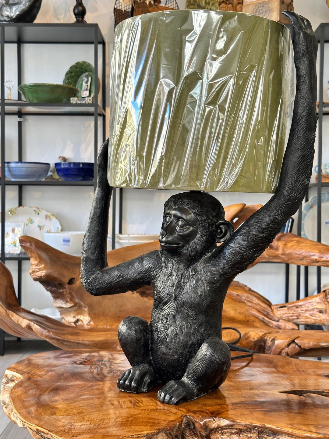 Monkey Table Lamp / Table Lamp Black Monkey / Decoration / Decorative ...