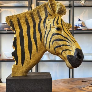 Zebra Statue / Zebra Head Gold / Animal Decoration / Animal Figure ...